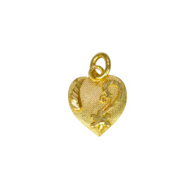 Stylish Micro Gold Plated Designer Red Stone Heart Pendant|Kollam Supreme